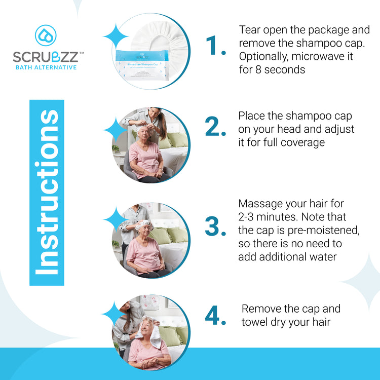 Scrubzz Rinse Free Shampoo Caps - 6 Pack – Myscrubzz.com