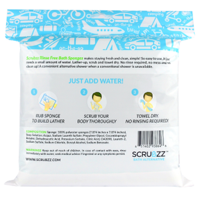 2 PACKS – Scrubzz Rinse-Free Sponge Bath